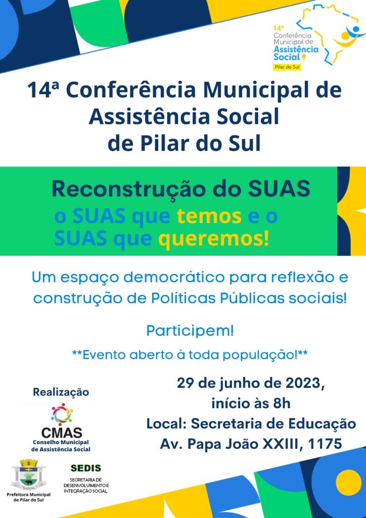 Notícia - Convite 14ª Conferência Municipal de Assistência Social de Pilar do Sul - Prefeitura ...